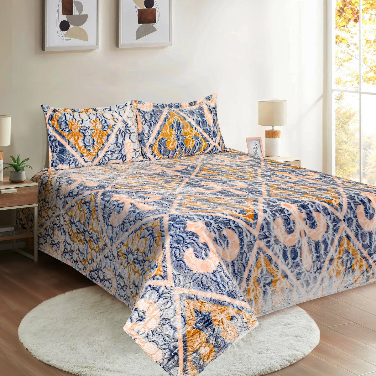 Sizzle Winter Double Bed Sheet- Indigo Blue Anchor – Signature Home ...