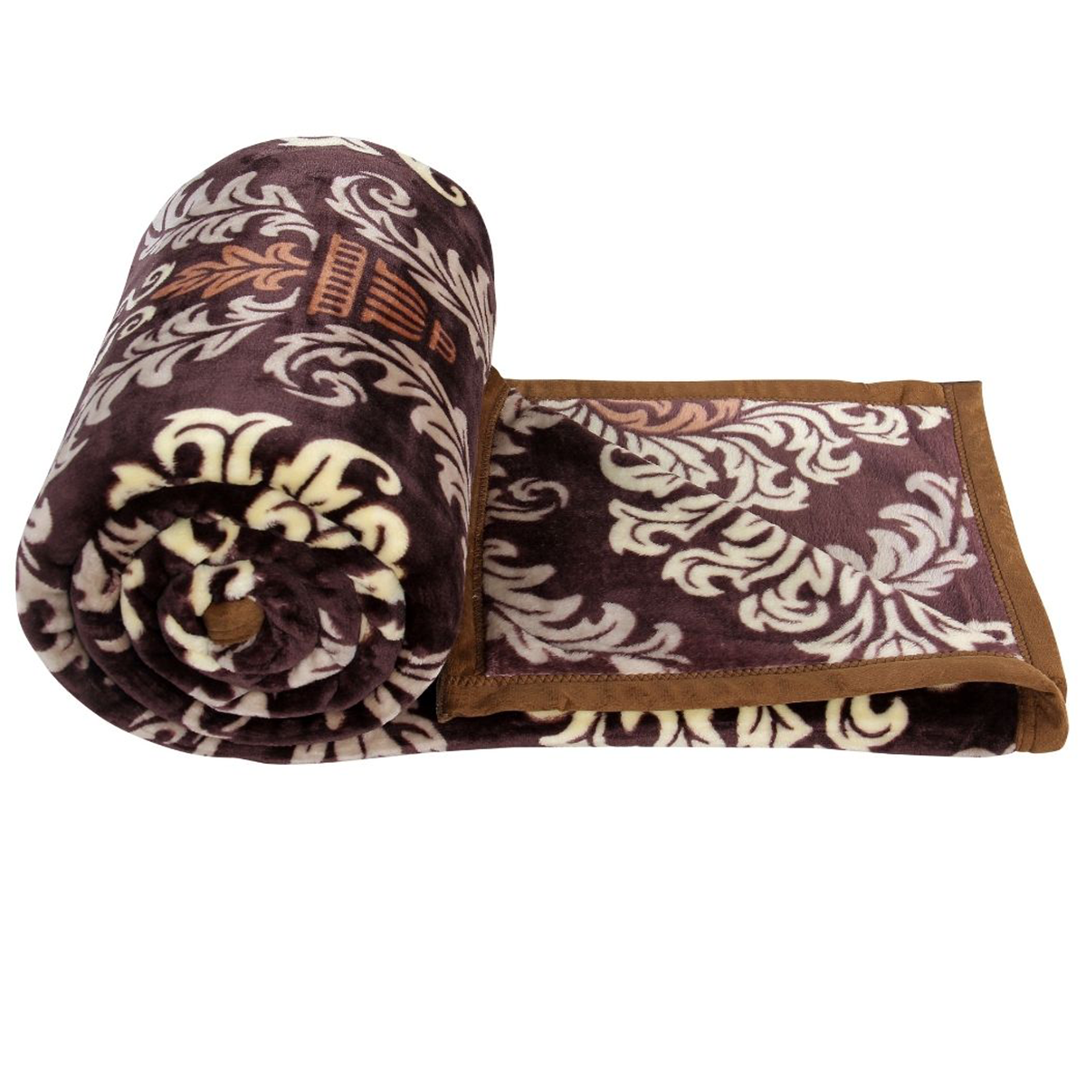 Elanza Flannel Blanket- Blank & Brown – Signature Home Official